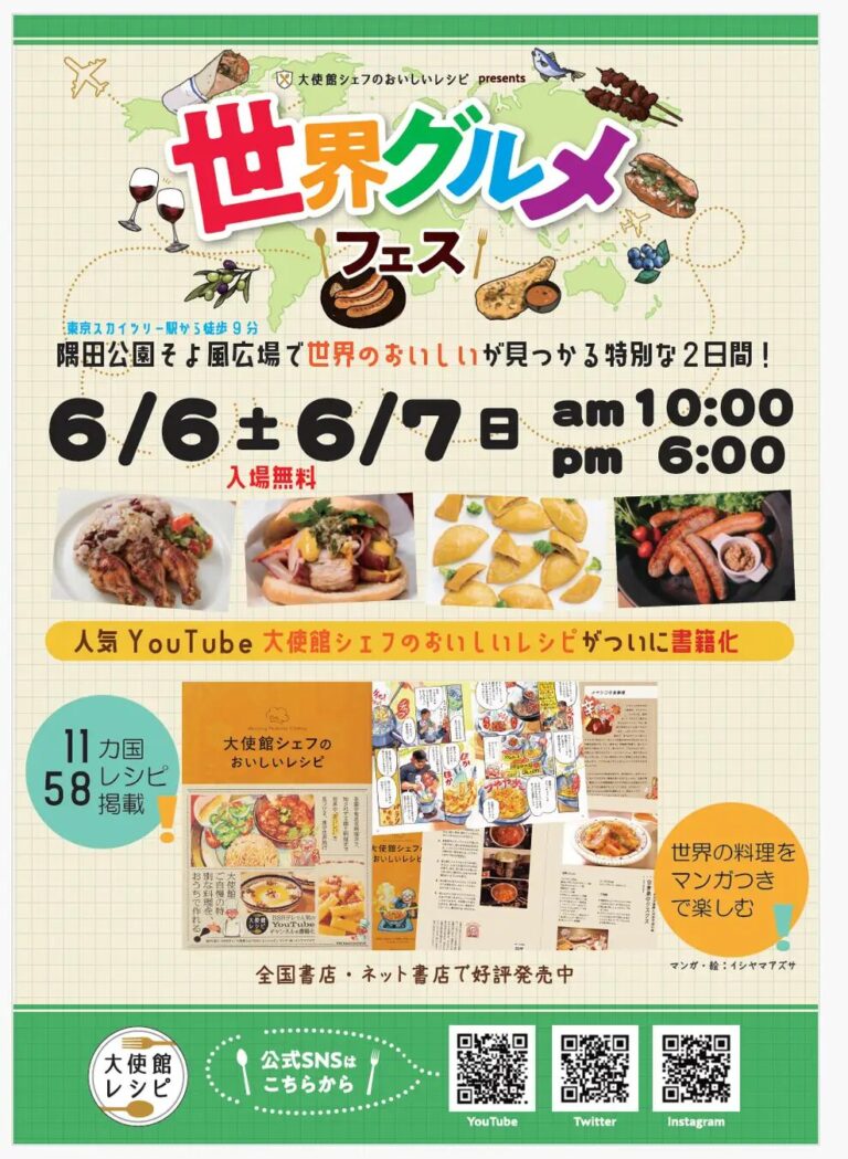 世界グルメフェス2026が隅田公園で開催